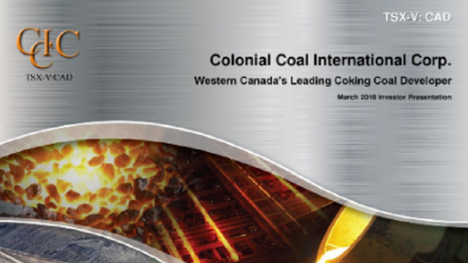 Colonial Coal Announces Its Ranking in the Mining Sector on the TSXV ...